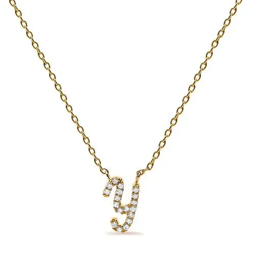 HAUS OF BRILLIANCE 10k Gold Diamond Accent Initial Pendant Necklace - Yellow | Y